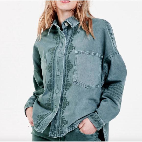 Dear John | Jackets & Coats | New Dear John Denim Gina Emb Denim Jacket In Seafoam Haze | Poshmark
